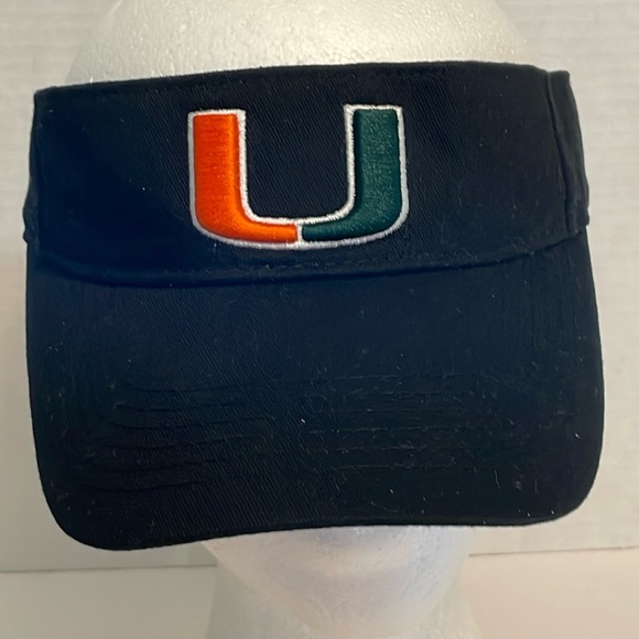 Collegiate | Accessories | University Of Miami Hurricanes Black Visor ...